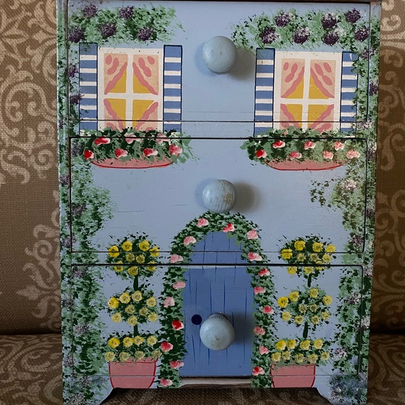 Hand Painted | Accents | Jewelry Trinket Box Hand Painted Keepsake Box ...